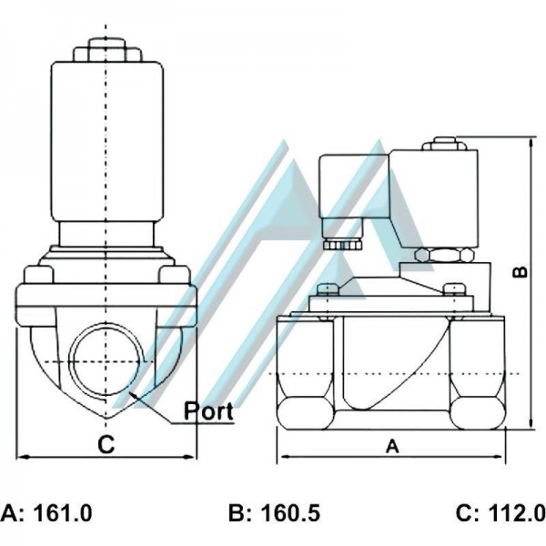 2-way 2-position solenoid valve 2 "NC 24 V DC thread - Hidraflex