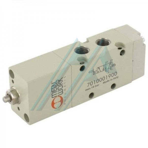 Pneumatic valve with mechanical actuation 5 ways 2 positions 1/8 ...
